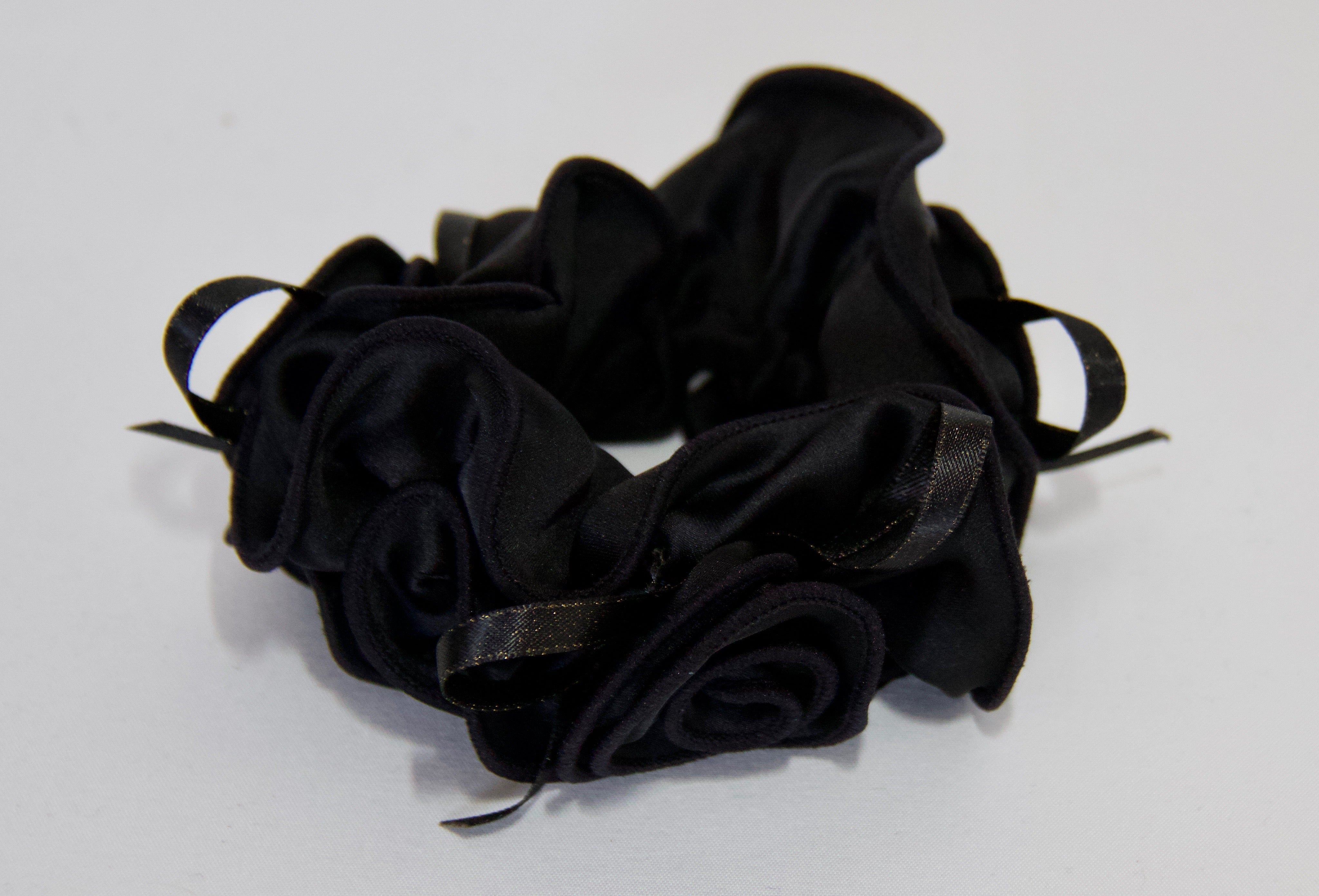 AMELIA - Satin Side Flower Scrunchie – Zafina