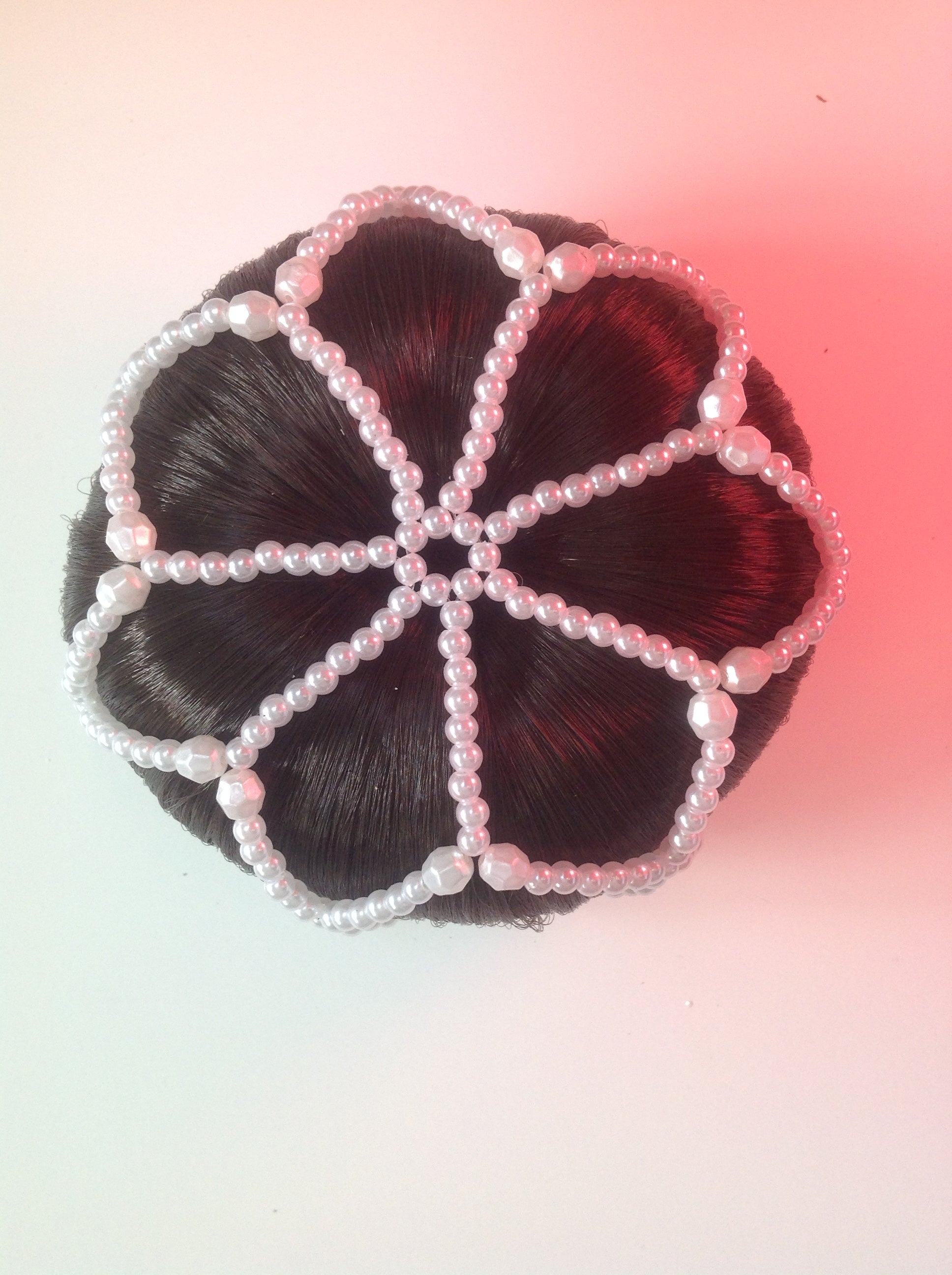 White Beaded Bun Nets – Zafina
