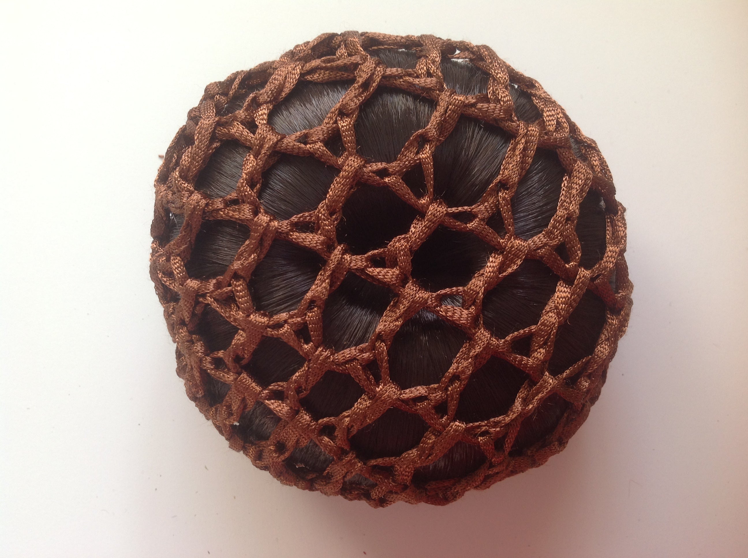 Thick Brown Bun Nets; Plain, Swarovski Crystals and Pearls – Zafina